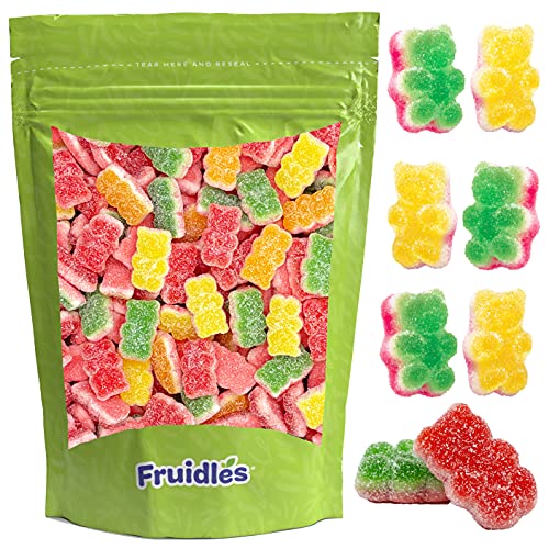 Triple Sour Gummi Bears Candy, Multi-Layered Sugar Coated | Fruidles