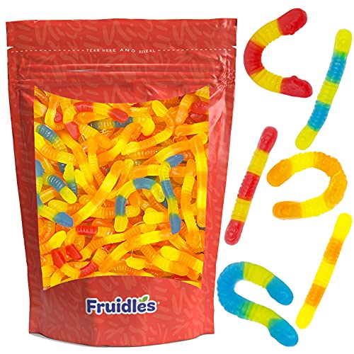 Sugar-Free Gummi Worms Candy, Fruit Flavored Gummies | Fruidles
